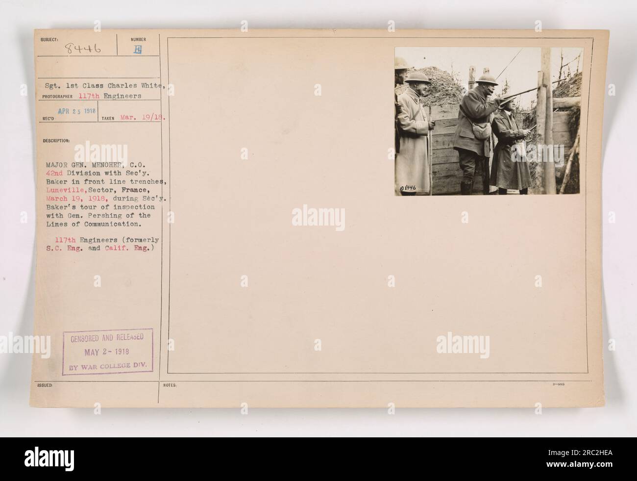 Sgt. 1st Class Charles White, photographer with the 117th Engineers ...
