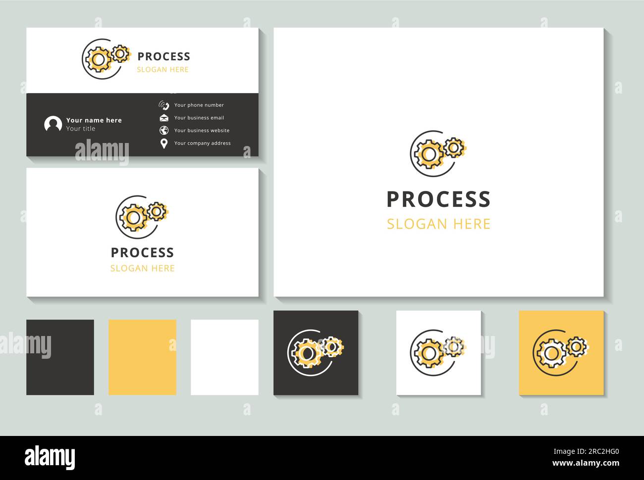 Process logo design with editable slogan. Branding book and business ...