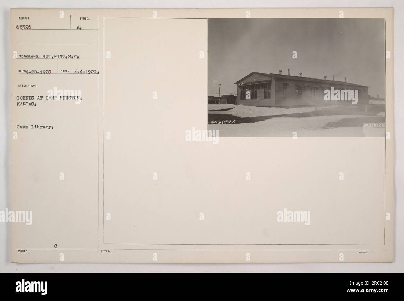 Image of Camp Funston in Kansas showing soldiers gathered at the camp ...