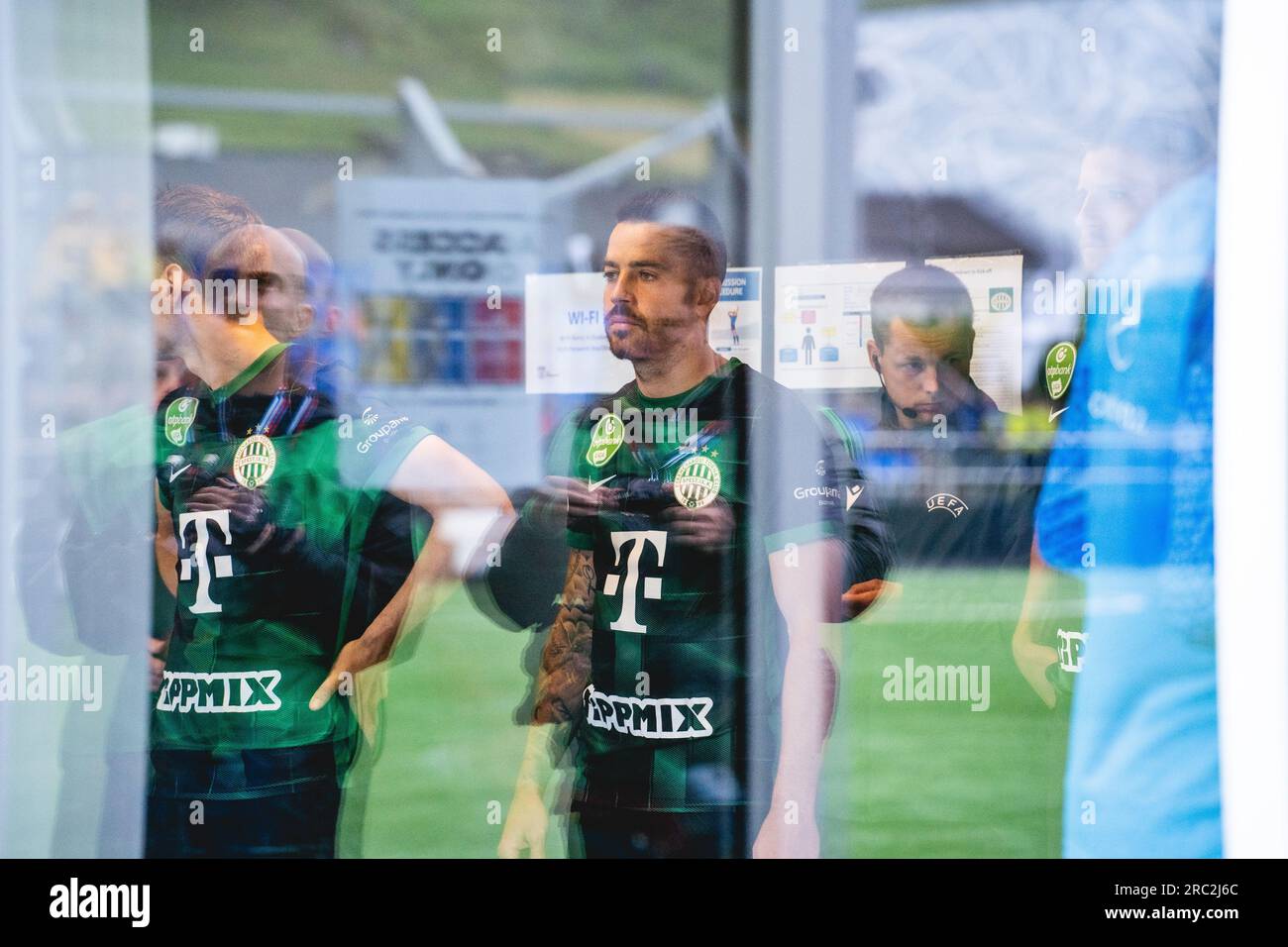 Klaksvik, Faroe Islands. 11th July, 2023. Endre Botka (21) of Ki gets ...