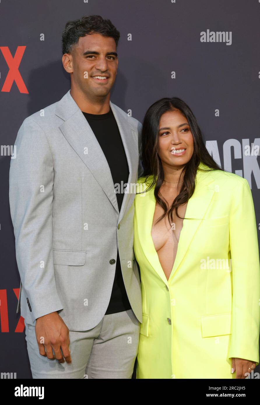 Hollywood, California, USA. 11th July, 2023. Marcus Mariota, Kiyomi Cook. Los Angeles Premiere ...