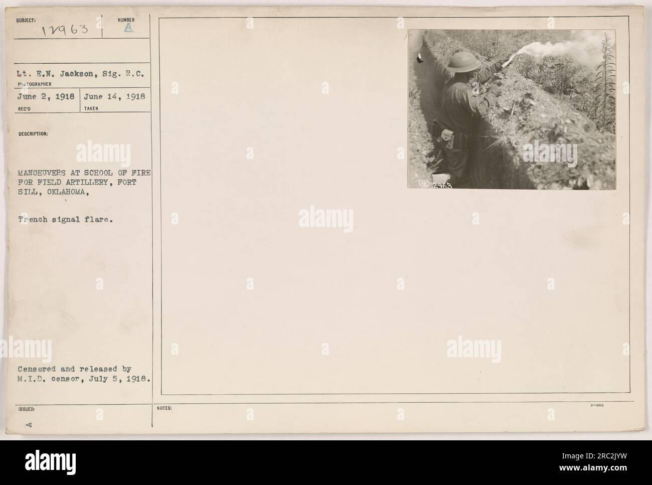 Lt. E.N. Jackson, Signal Reserve Corps, captured this photograph on ...
