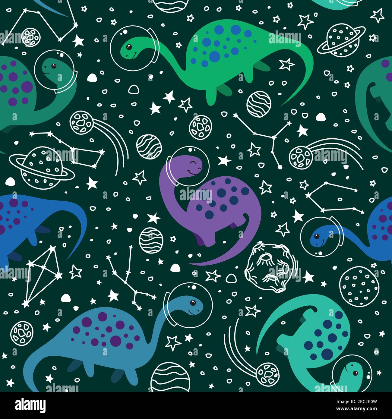 Vector pattern with dinosaurs in space Stock Vector Image & Art - Alamy