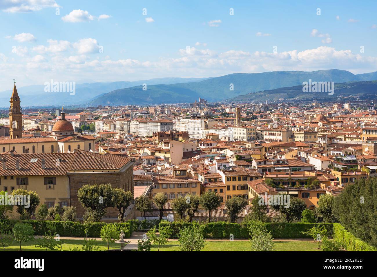 View of Florence with the mountains in the horizon Stock Photo - Alamy