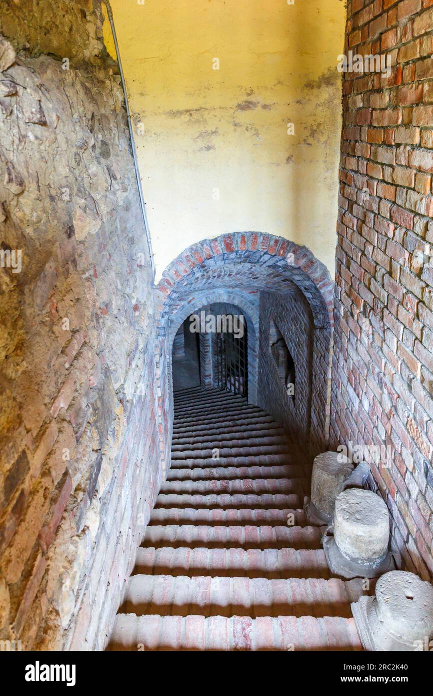 Stairs down to a basement Stock Photo - Alamy
