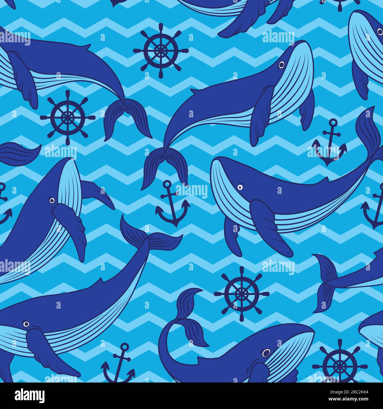 Vector pattern with whales on a striped background Stock Vector Image ...