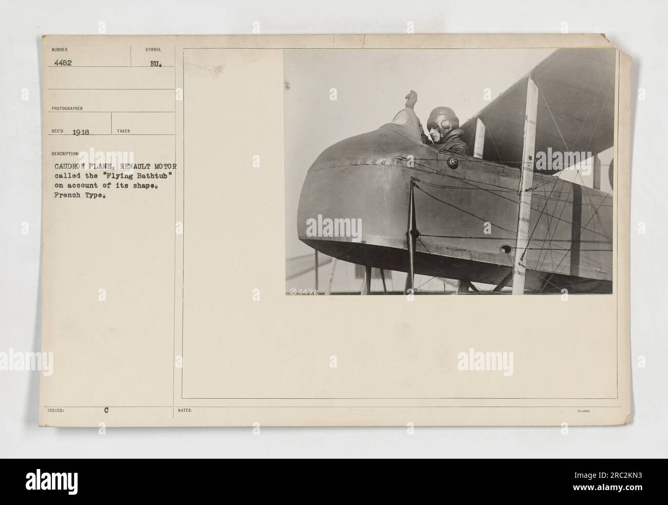 French Caudron plane known as the "Flying Bathtub" due to its peculiar ...