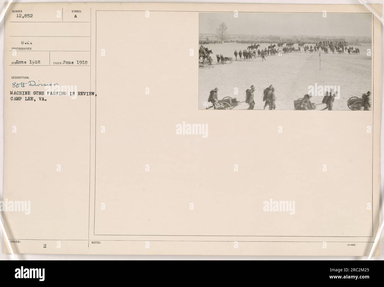 An image captured in June 1918, showing machine guns from the 80th ...