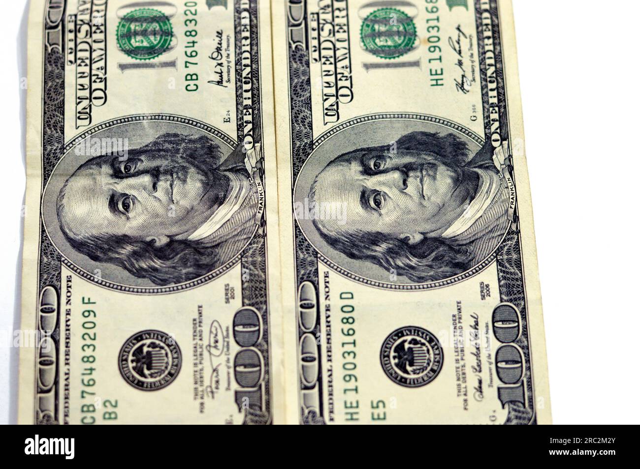 100 one hundred dollar banknote currency cash money old series with the portrait of president ...