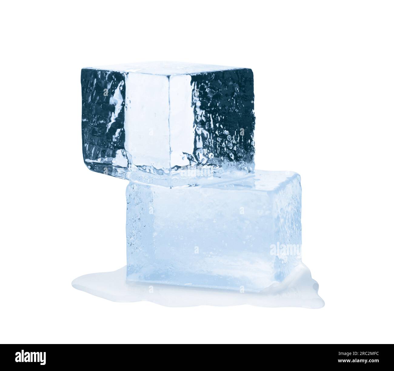 Crystal clear ice cubes isolated on white Stock Photo - Alamy