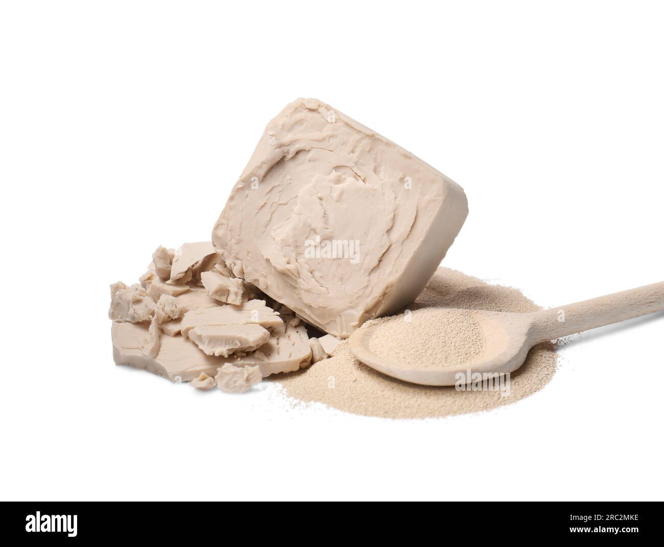Compressed and granulated yeast isolated on white Stock Photo - Alamy