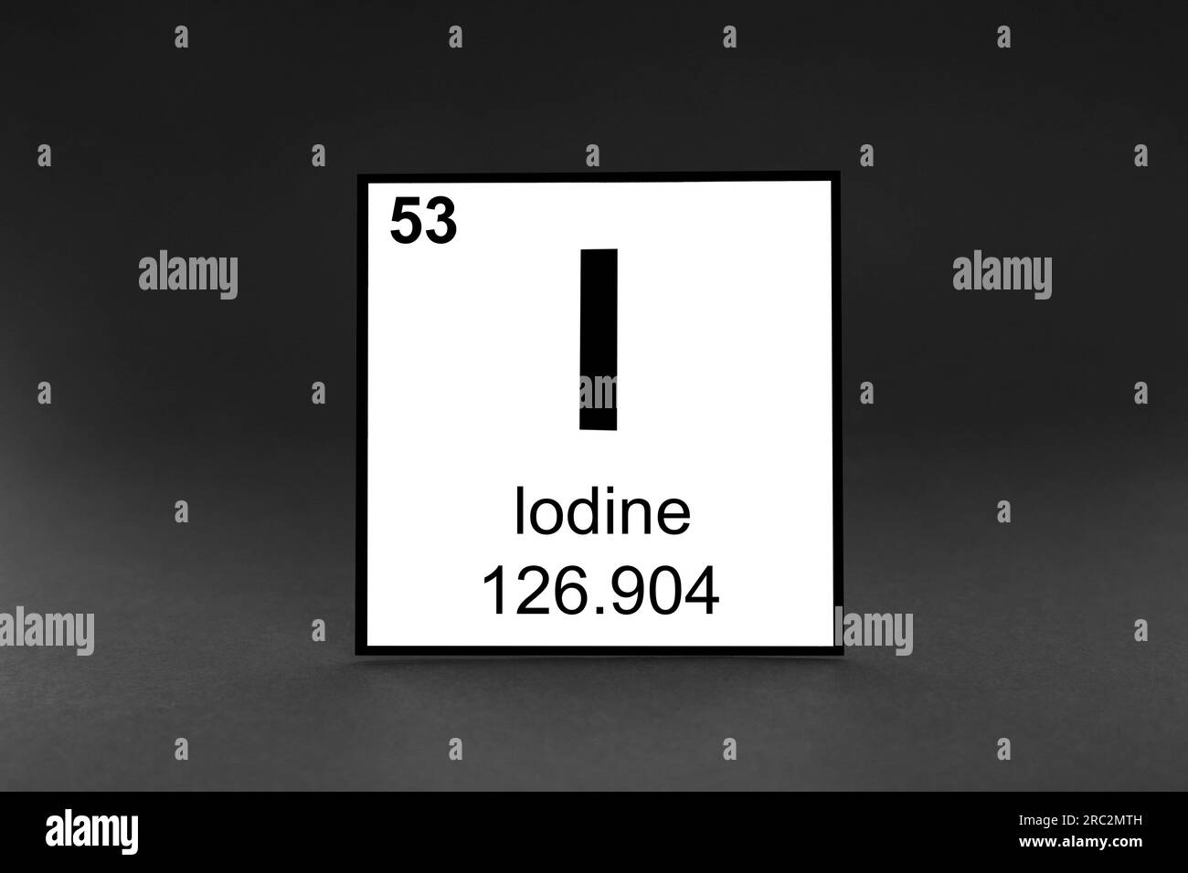 Card with iodine element on black background Stock Photo - Alamy