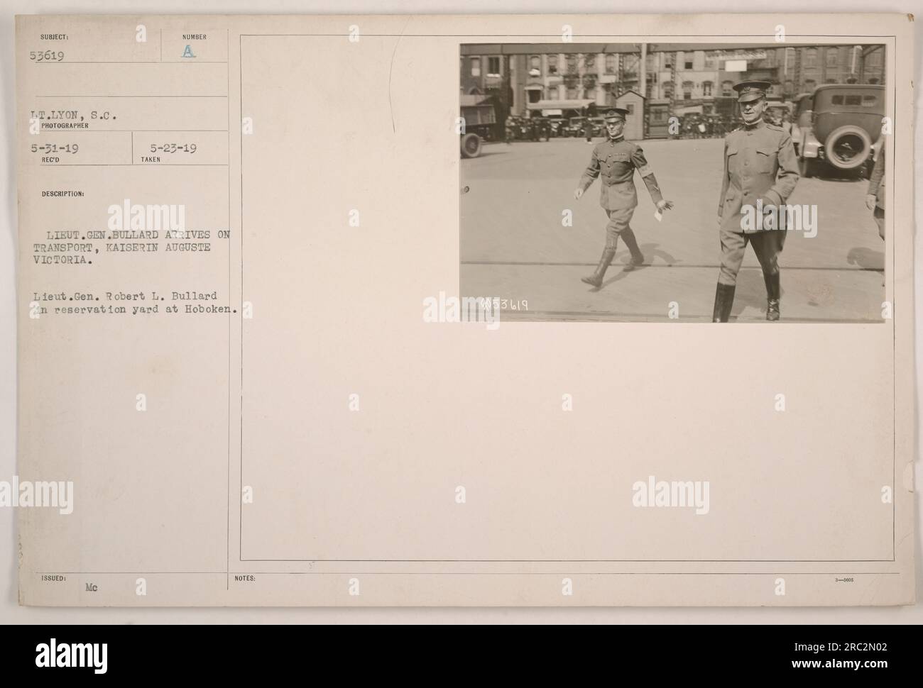 Lieutenant General Robert L. Bullard arriving on the transport ship ...