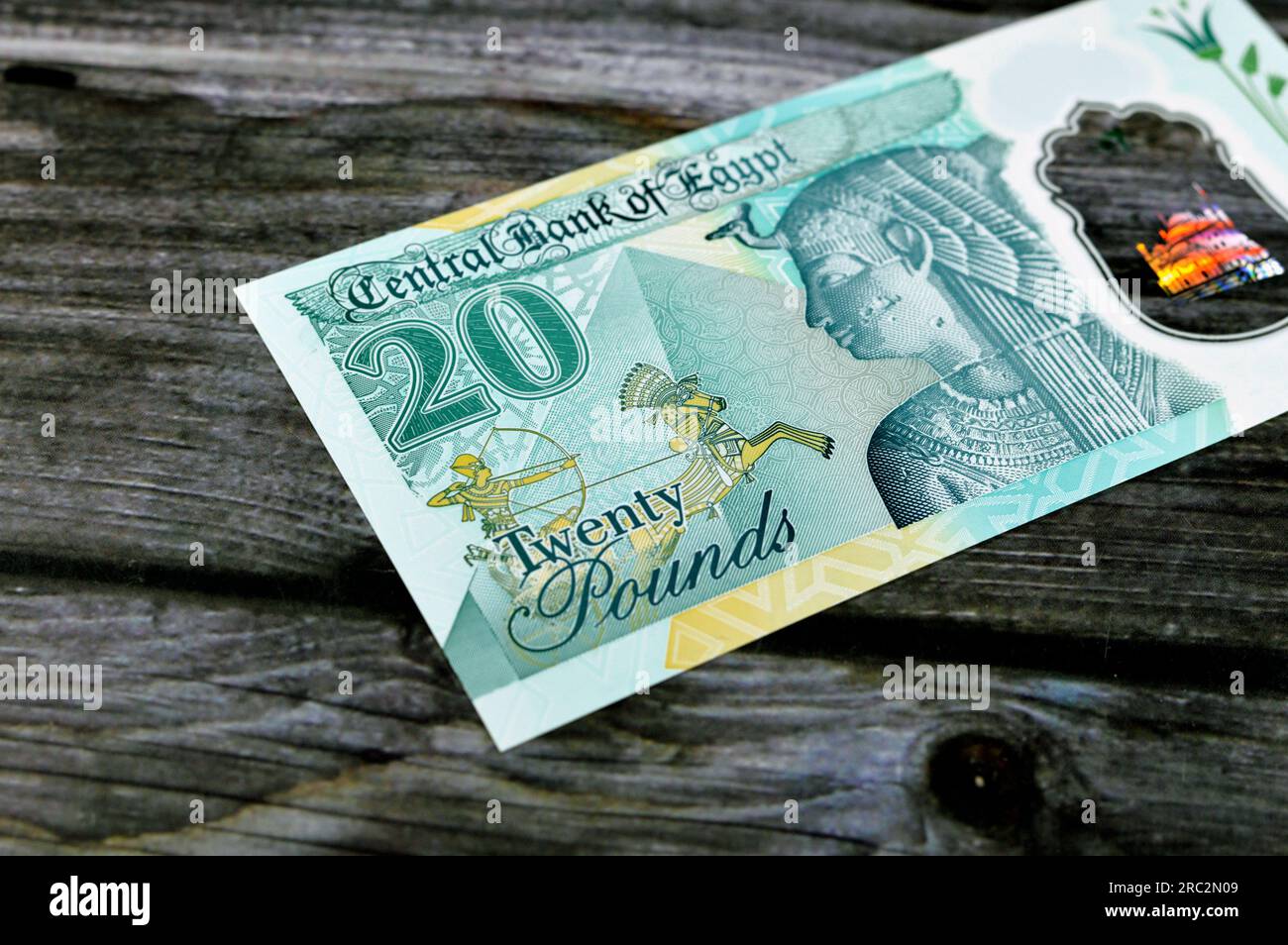 Reverse side of the new Egyptian 20 EGP LE twenty polymer pounds cash ...