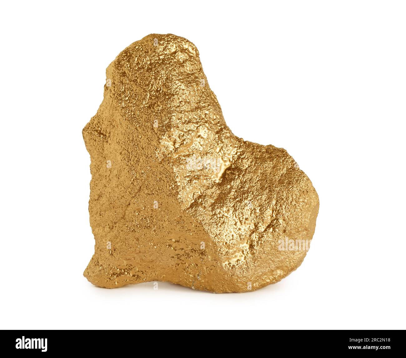 One beautiful gold nugget on white background Stock Photo - Alamy