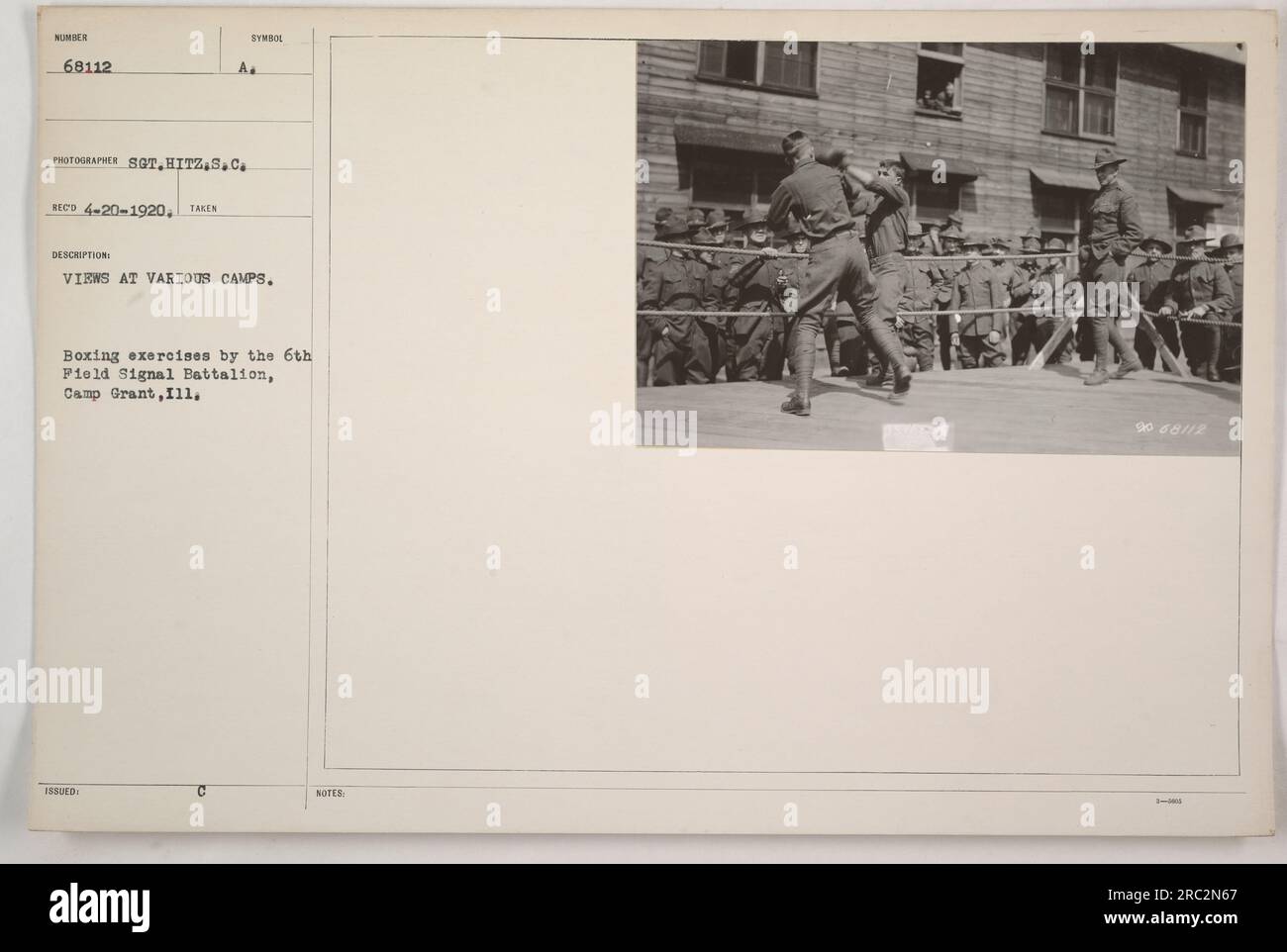 Members of the 6th Field Signal Battalion at Camp Grant, Illinois ...