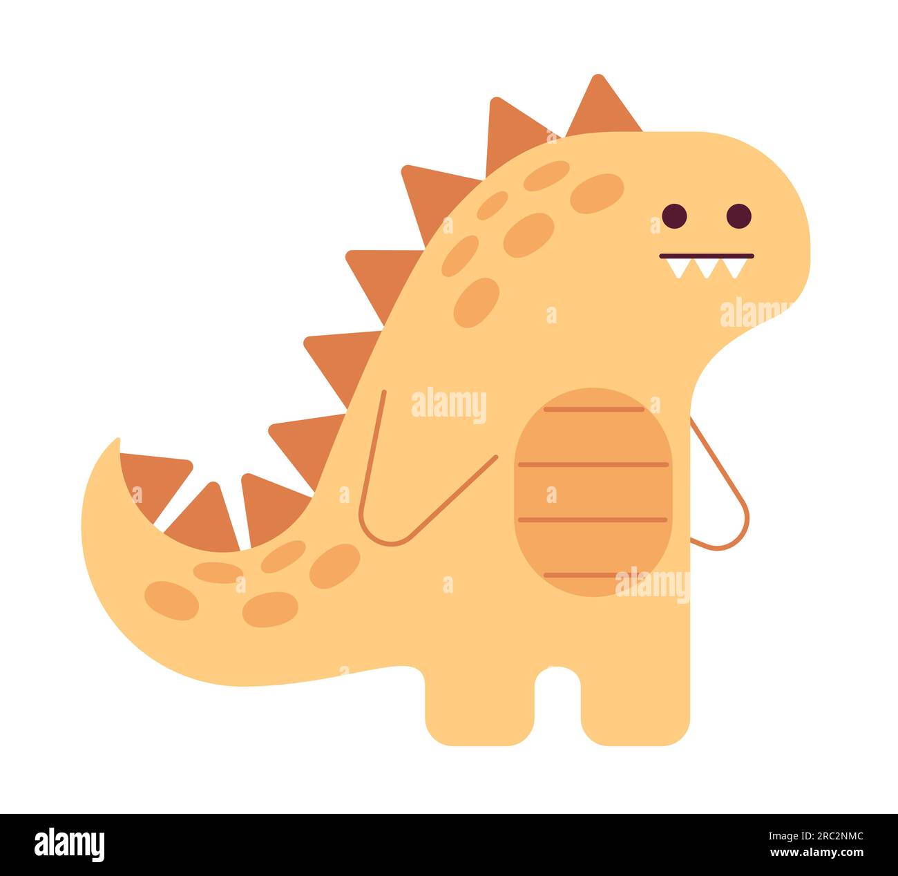 Cute dinosaur semi flat colour vector object Stock Vector Image & Art ...