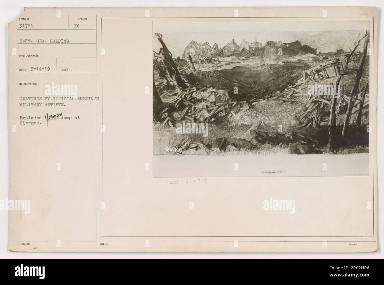 An explosion at a dump in Cierges, captured in a black and white ...