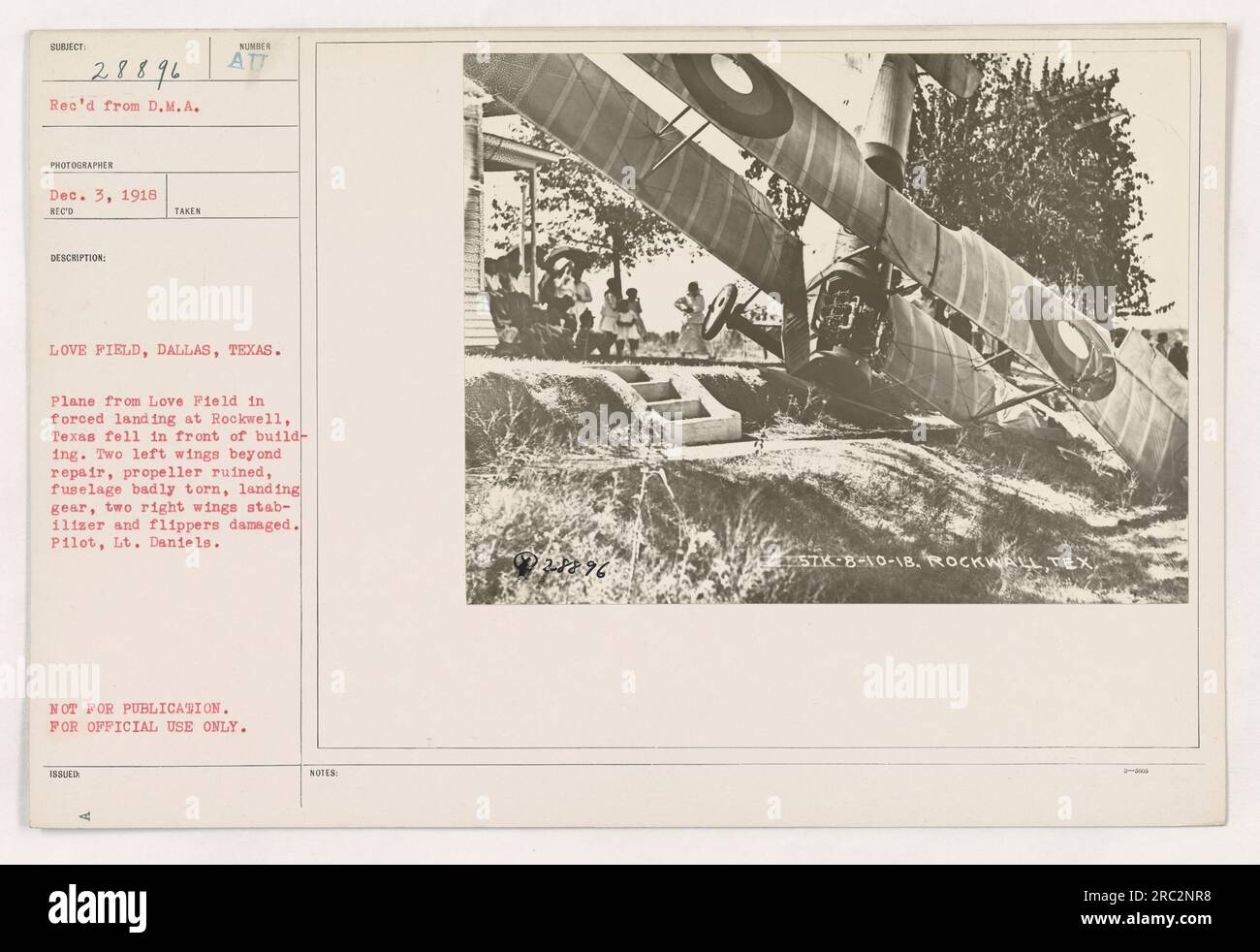 "After a forced landing at Rockwell, Texas, a plane from Love Field in ...