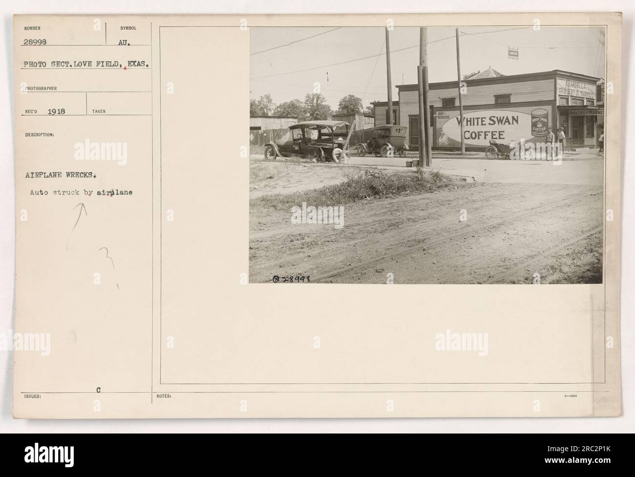 This image, taken by a photographer from Love Field, Texas in 1918 ...
