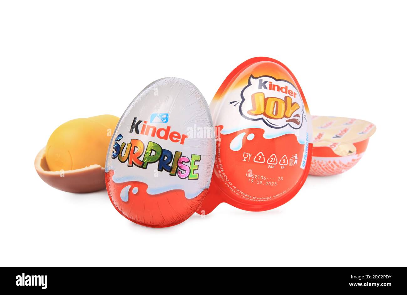 Slynchev Bryag, Bulgaria - May 24, 2023: Kinder Eggs and plastic ...