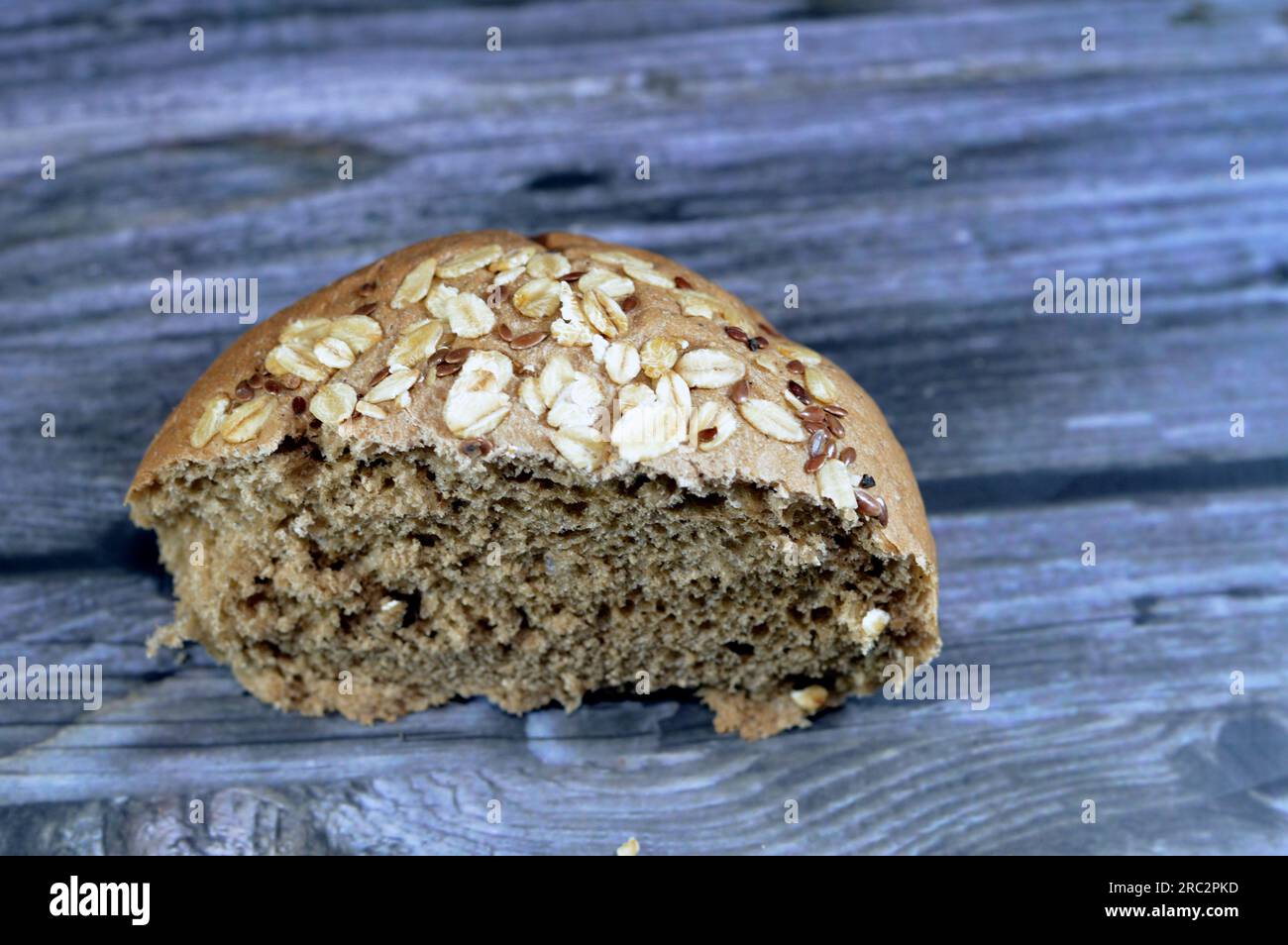 wheat oat fresh baked bun topped with oats and sesame, The oat (Avena ...