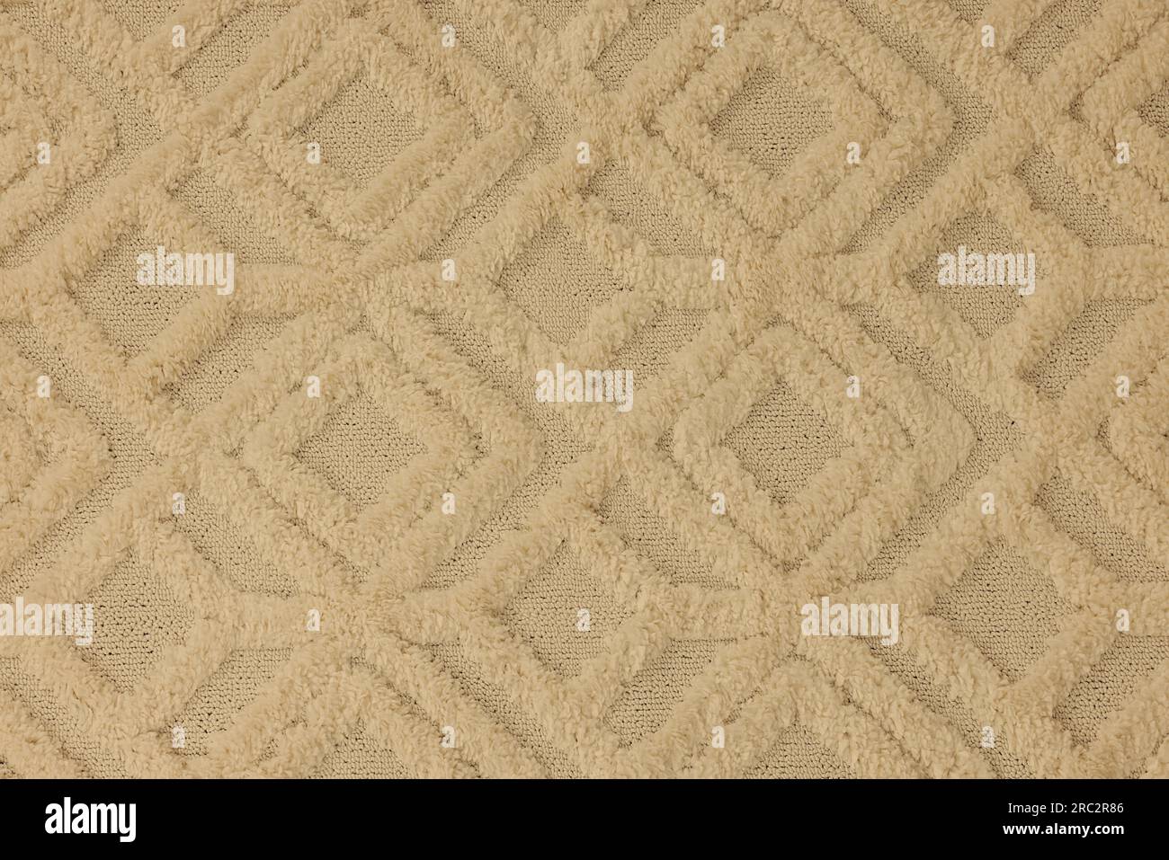 Soft beige carpet with pattern as background, top view Stock Photo - Alamy