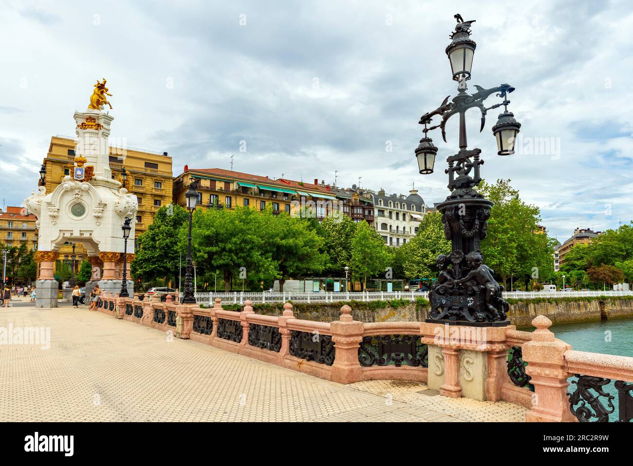Maria Cristina bridge in San Sebastian city center, the Basque Country ...