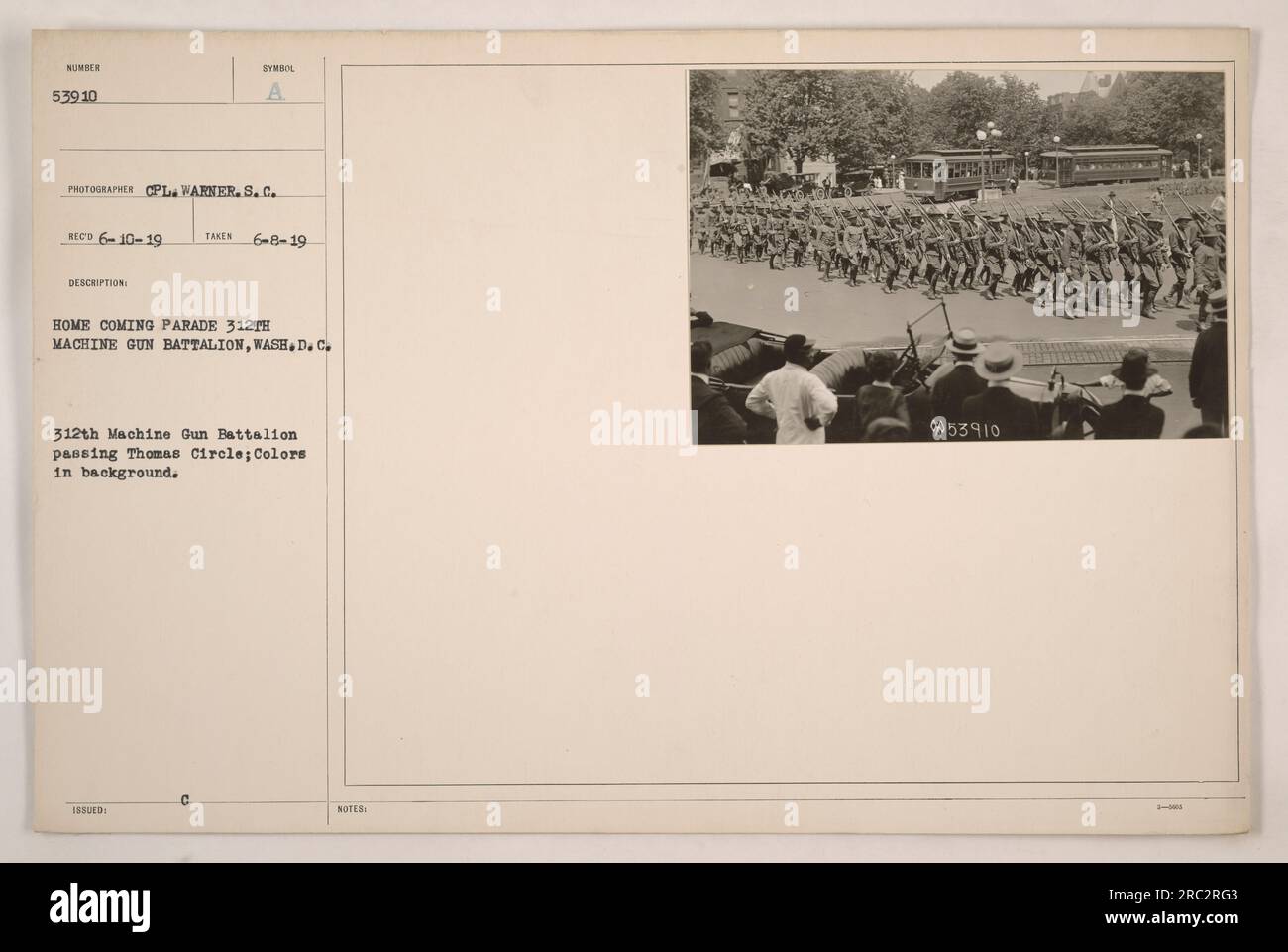Homecoming parade of the 312th Machine Gun Battalion, Washington D.C ...
