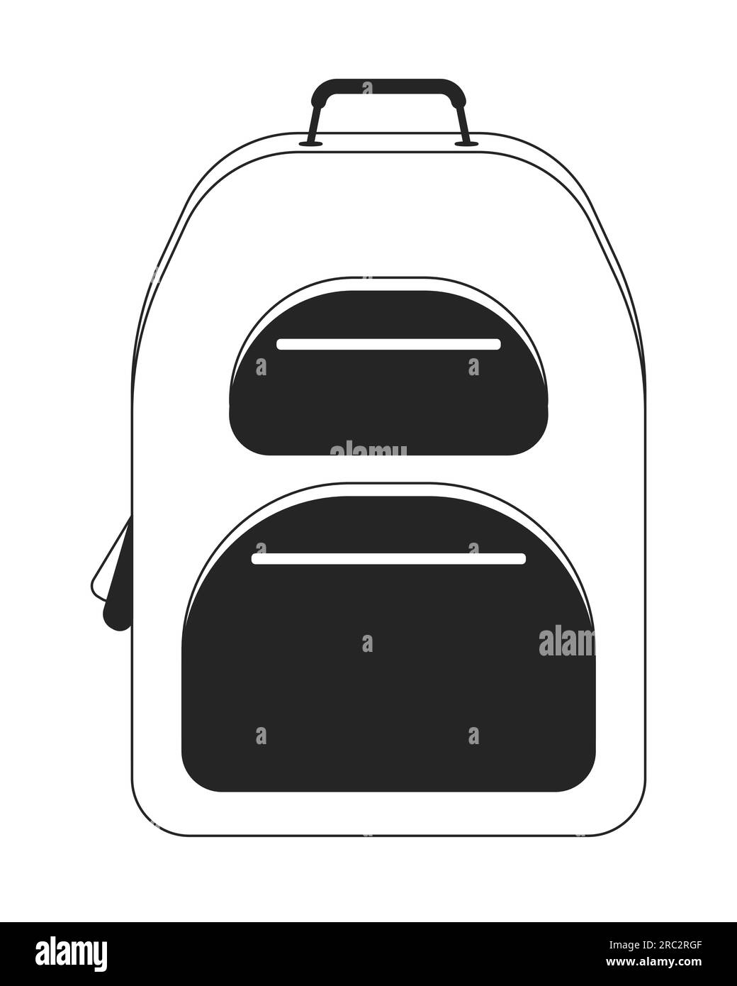 Backpack Travel Flat Monochrome Isolated Vector Object Stock Vector