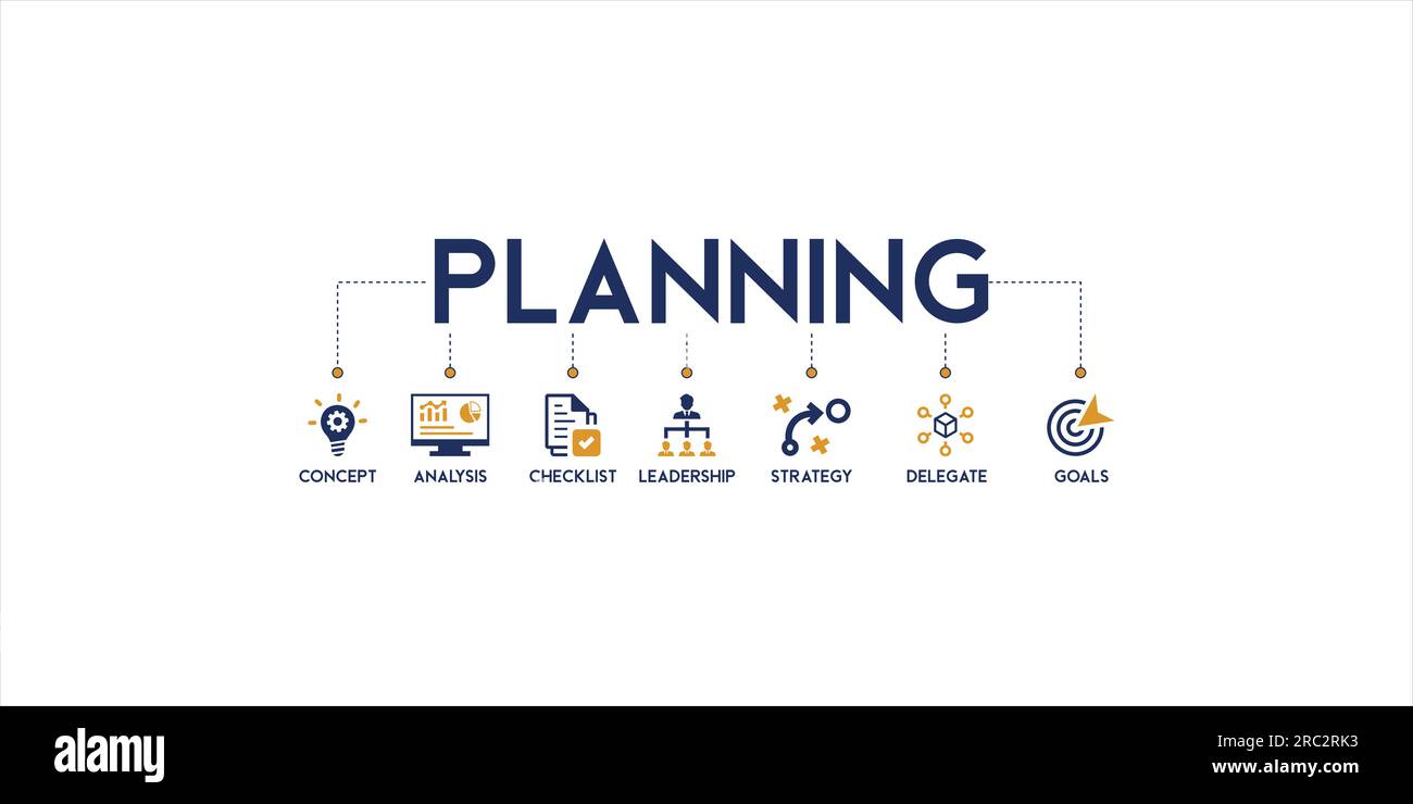 Banner of planning concept vector illustration with icons of concept ...