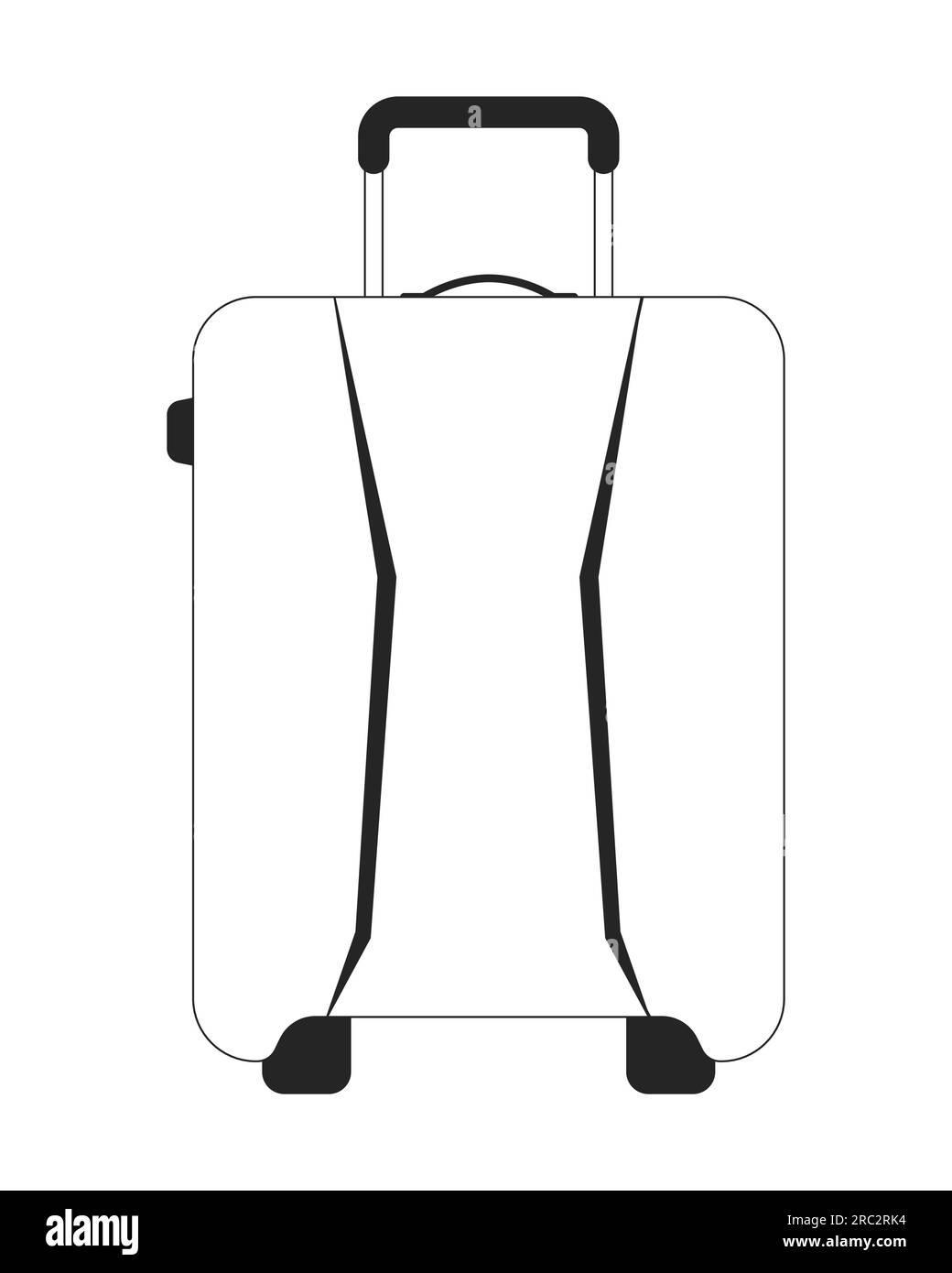 Carrying Baggage Flat Monochrome Isolated Vector Object Stock Vector