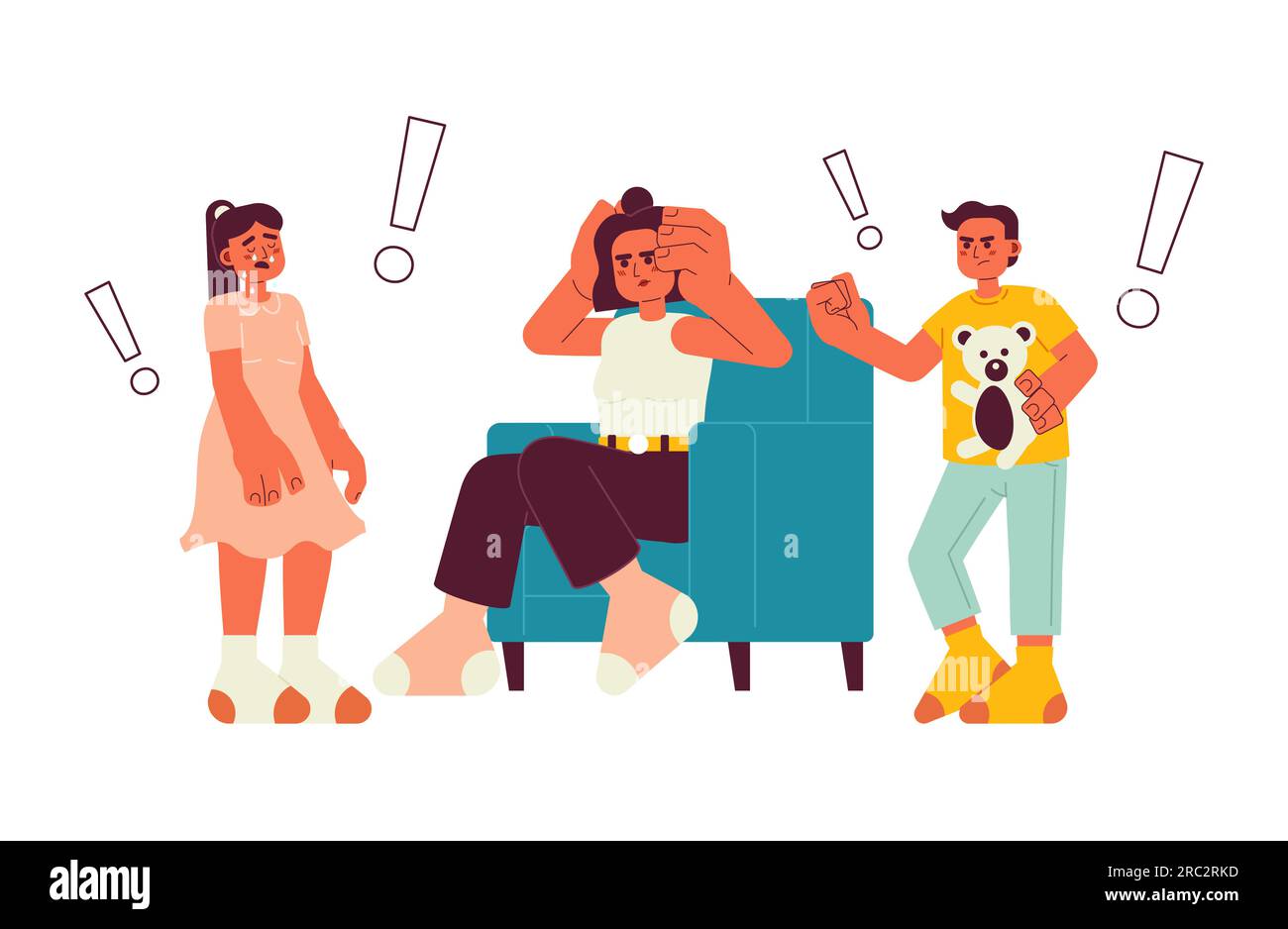 Bad parenting day flat vector spot illustration Stock Vector Image ...
