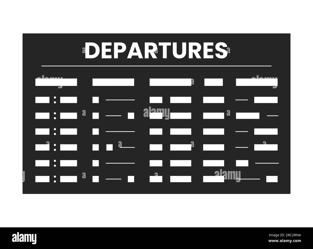 Departure Board Flat Monochrome Isolated Vector Object Stock Vector