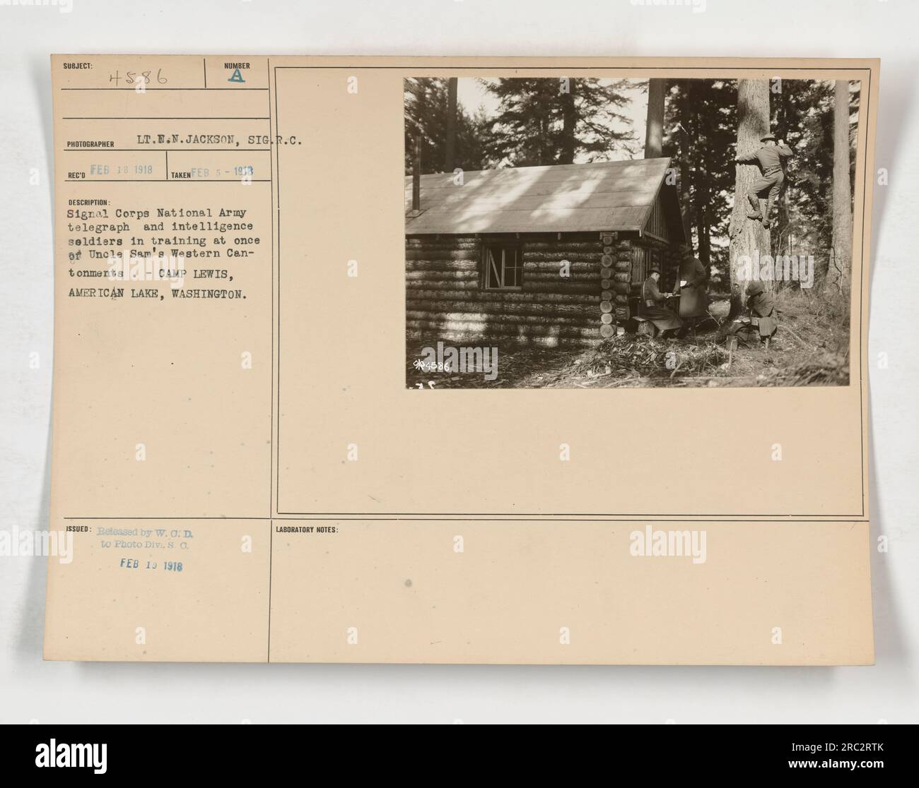 Signal Corps National Army soldiers in training at Camp Lewis, American ...