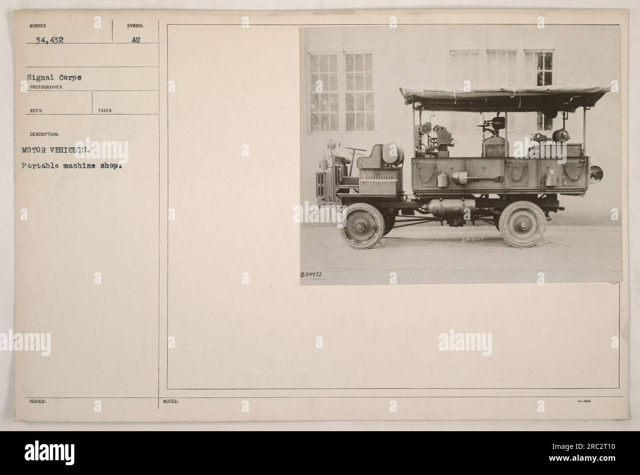 A portable machine shop for motor vehicles captured by Signal Corps ...