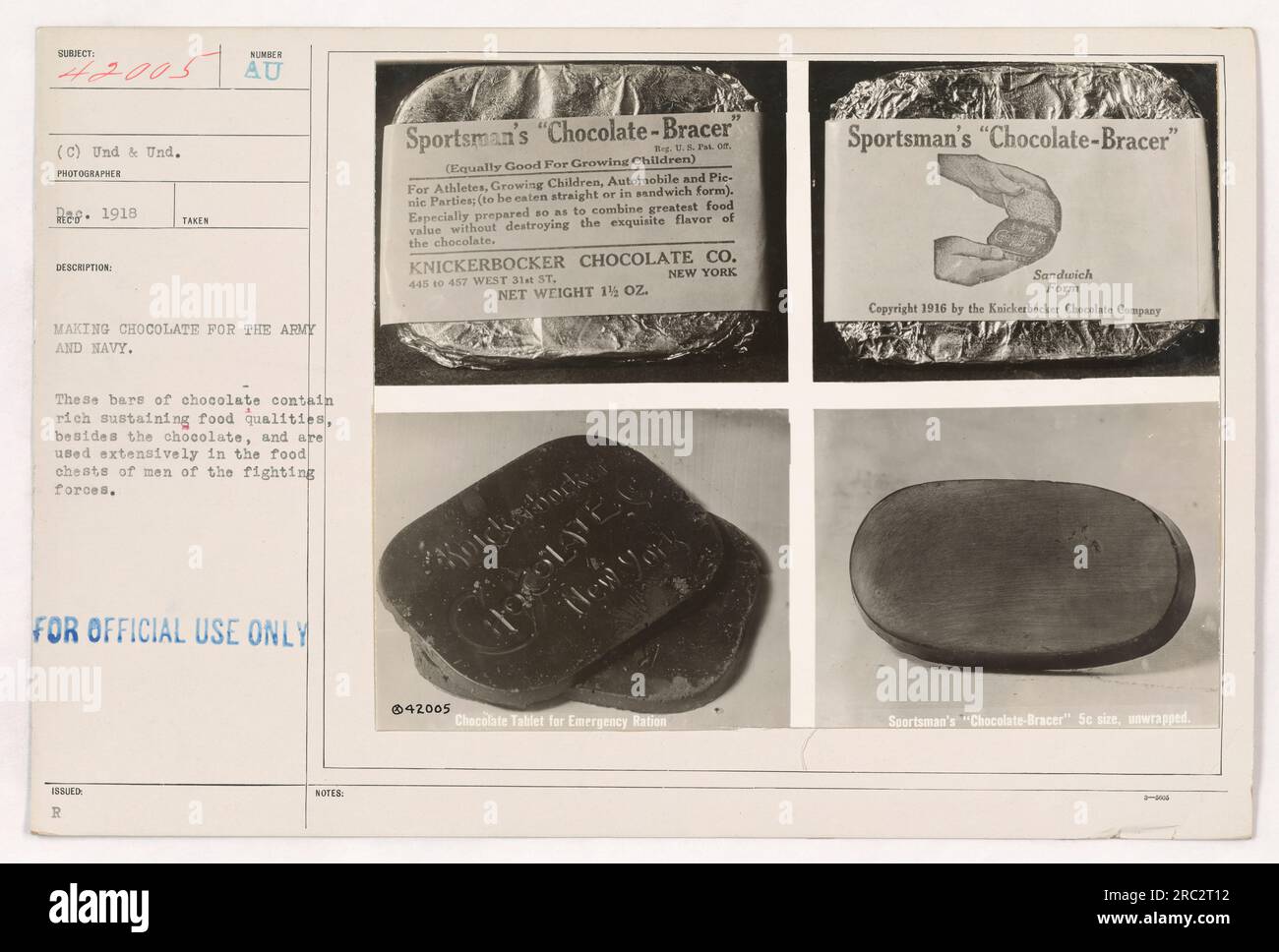 A soldier preparing chocolate bars for the Army and Navy during World ...