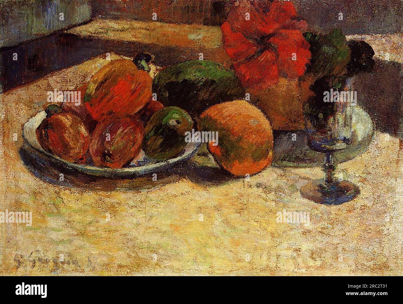 Still life with mangoes and hibiscus 1887; Martinique by Paul Gauguin ...
