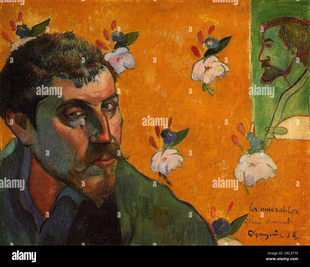 Self portrait with portrait of emile bernard paul gauguin hi-res stock ...