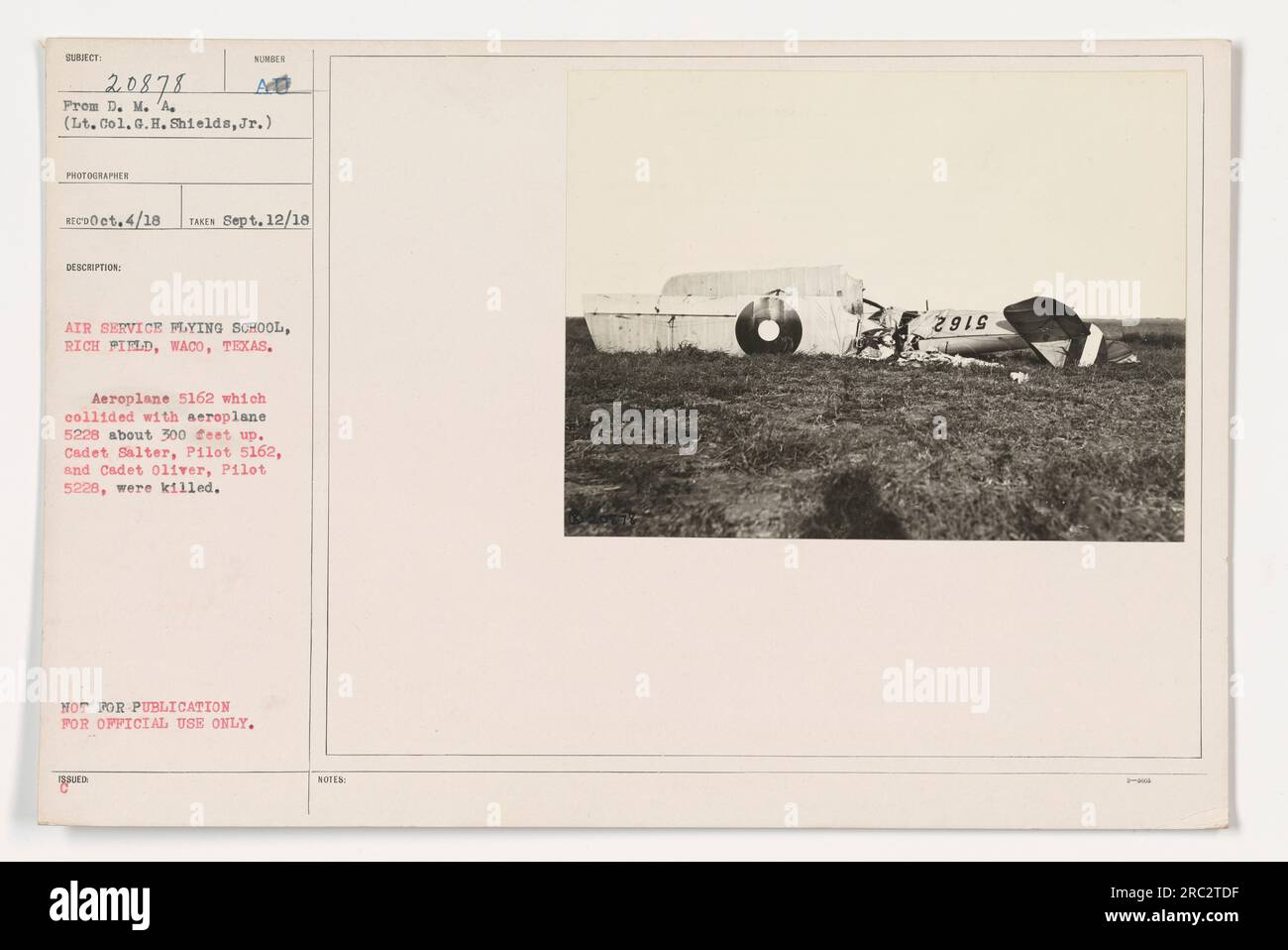 Portrait of Lieutenant Colonel G. H. Shields, Jr taken on April 18 ...