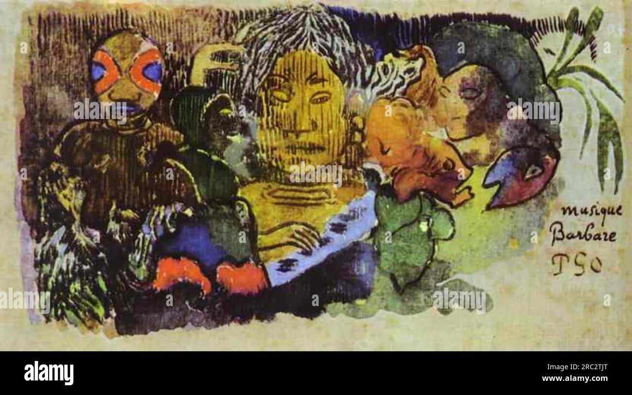 Barbarian music 1893; French Polynesia by Paul Gauguin Stock Photo - Alamy