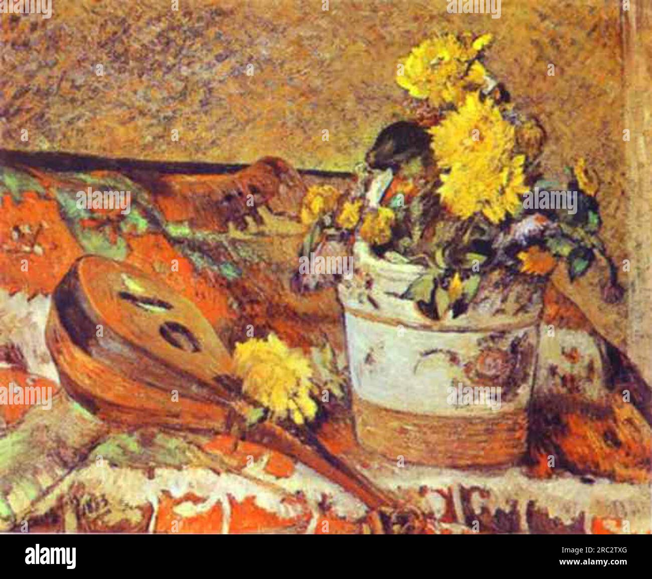 Mandolina and Flowers 1883; Paris, France by Paul Gauguin Stock Photo ...