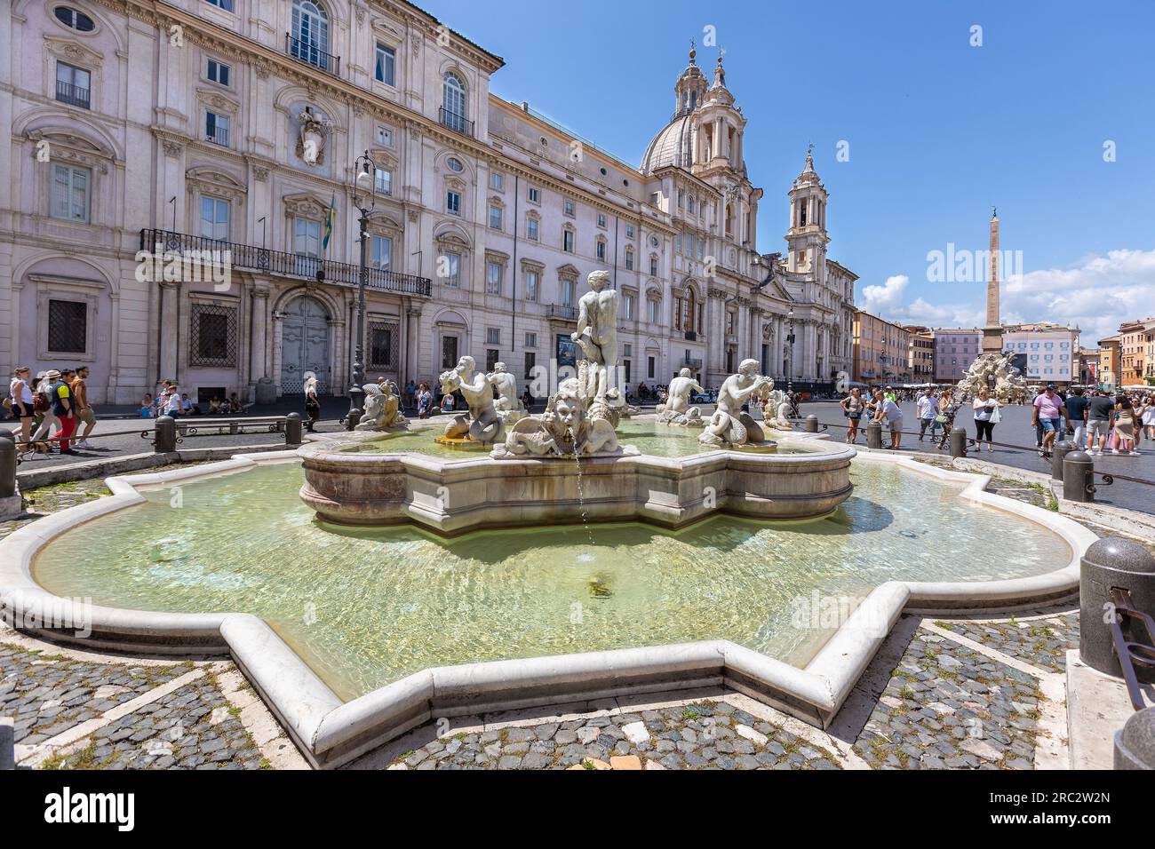 The dramatic Piazza Navona Square in Rome, Italy, which is a popular ...