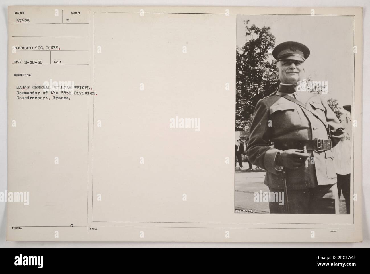 Major General William Weigel, Commander of the 88th Division, is seen ...