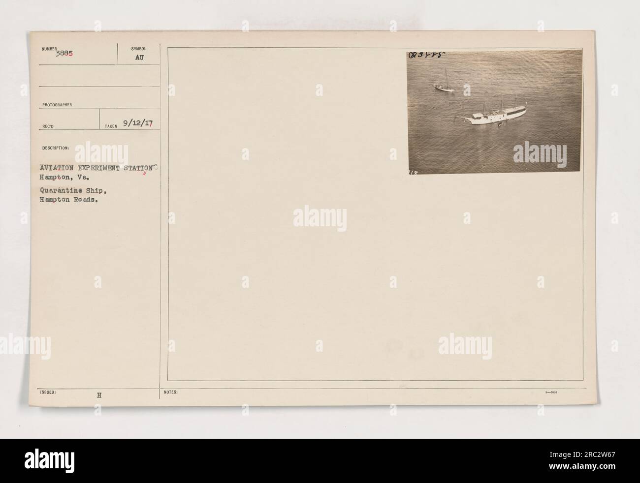 Image 3885 shows a quarantine ship in Hampton Roads, Virginia. The ...