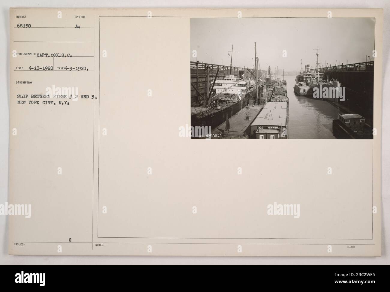 Image showing a slip between Piers #2 and #3 in New York City, taken in ...