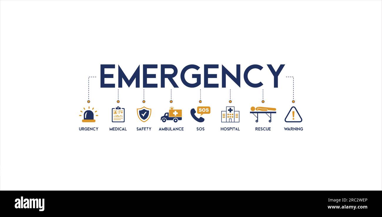 banner of emergency vector illustration design symbol concept with the ...