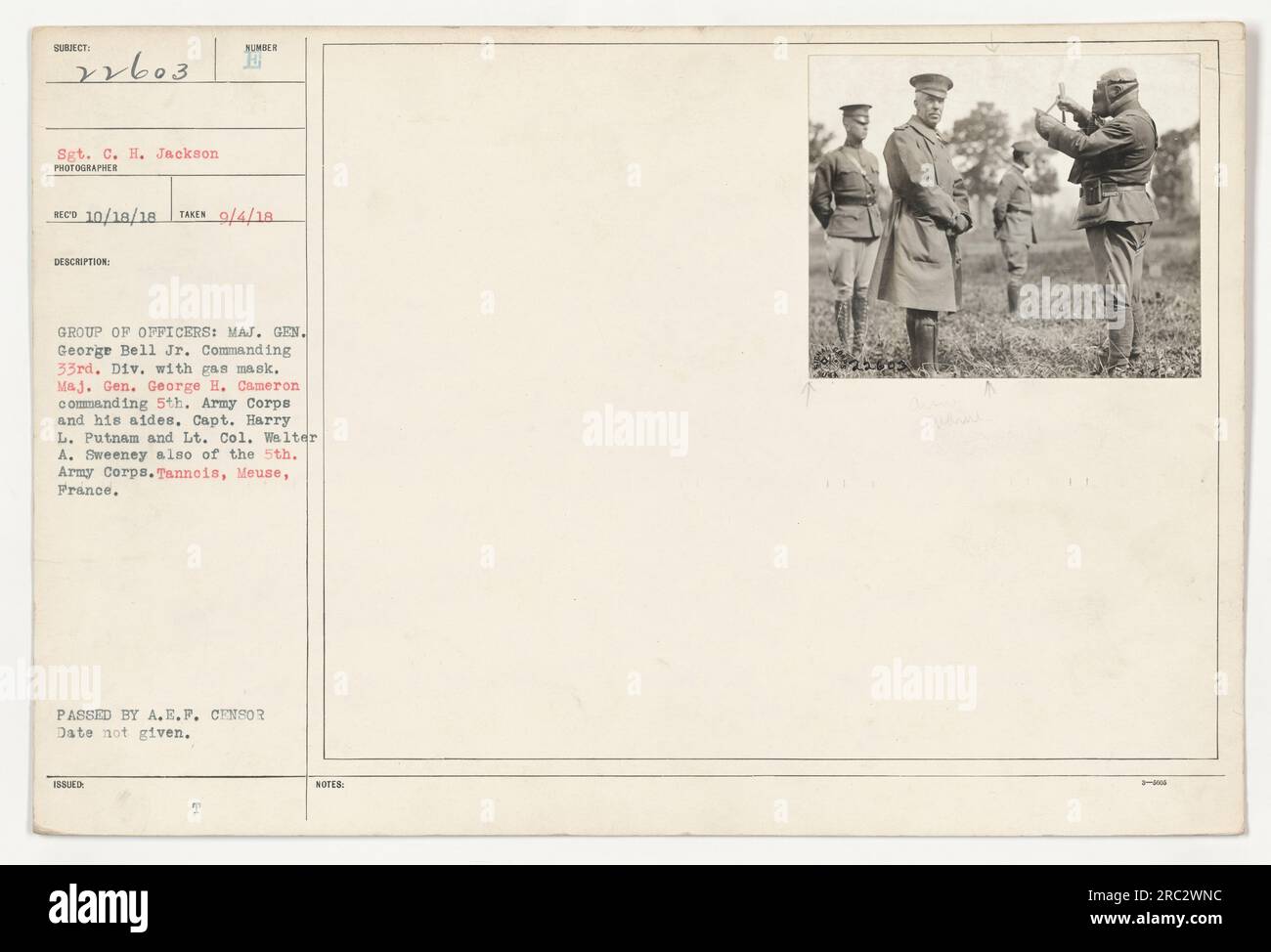 Sgt. C. H. Jackson took this photograph on September 4th, 1918, in ...