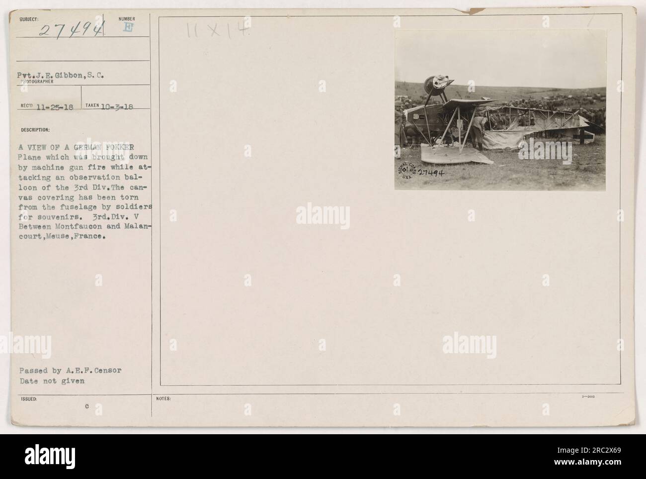 By analyzing the image, we can see Pvt. J.E. Gibbon from the Signal ...