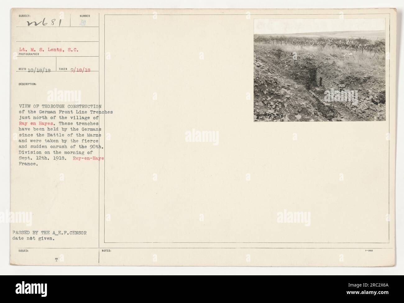 View of the thorough construction of the German Front Line Trenches ...